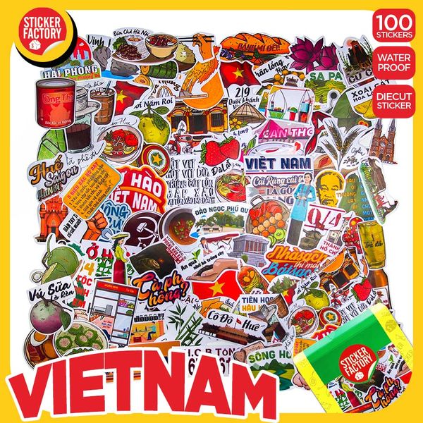 Set 100 Sticker hình dán Việt Nam - Điểm lên những tự hào – Sticker Factory