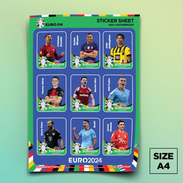 EURO 04 - Sticker Sheet A4 – Sticker Factory