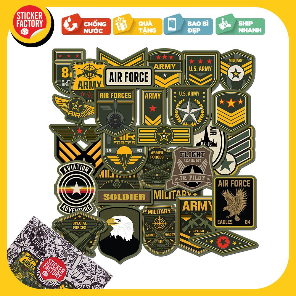 Army - Set 30 sticker hình dán – Sticker Factory