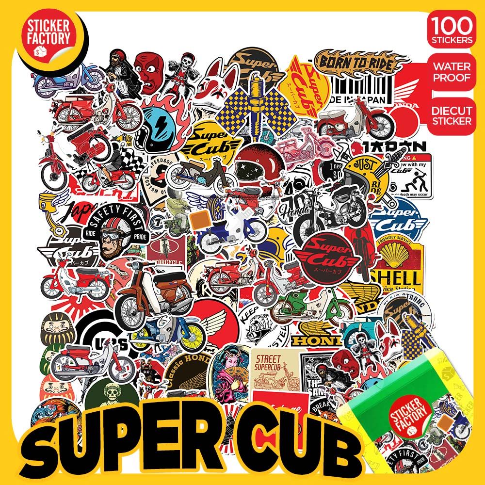 Set 100 Sticker hình dán - Super Cub – Sticker Factory