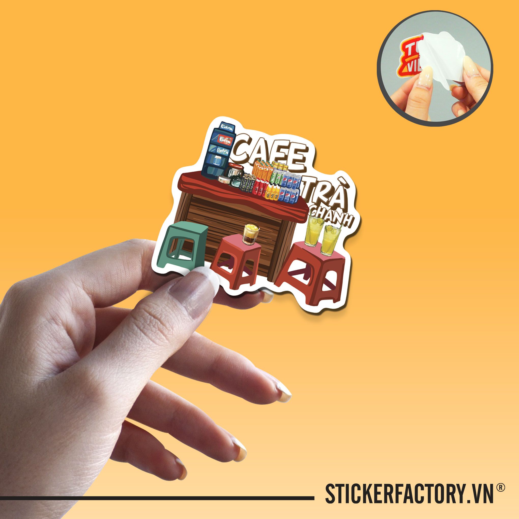 CAFE TRÀ CHANH - Sticker Die-cut hình dán cắt rời – Sticker Factory