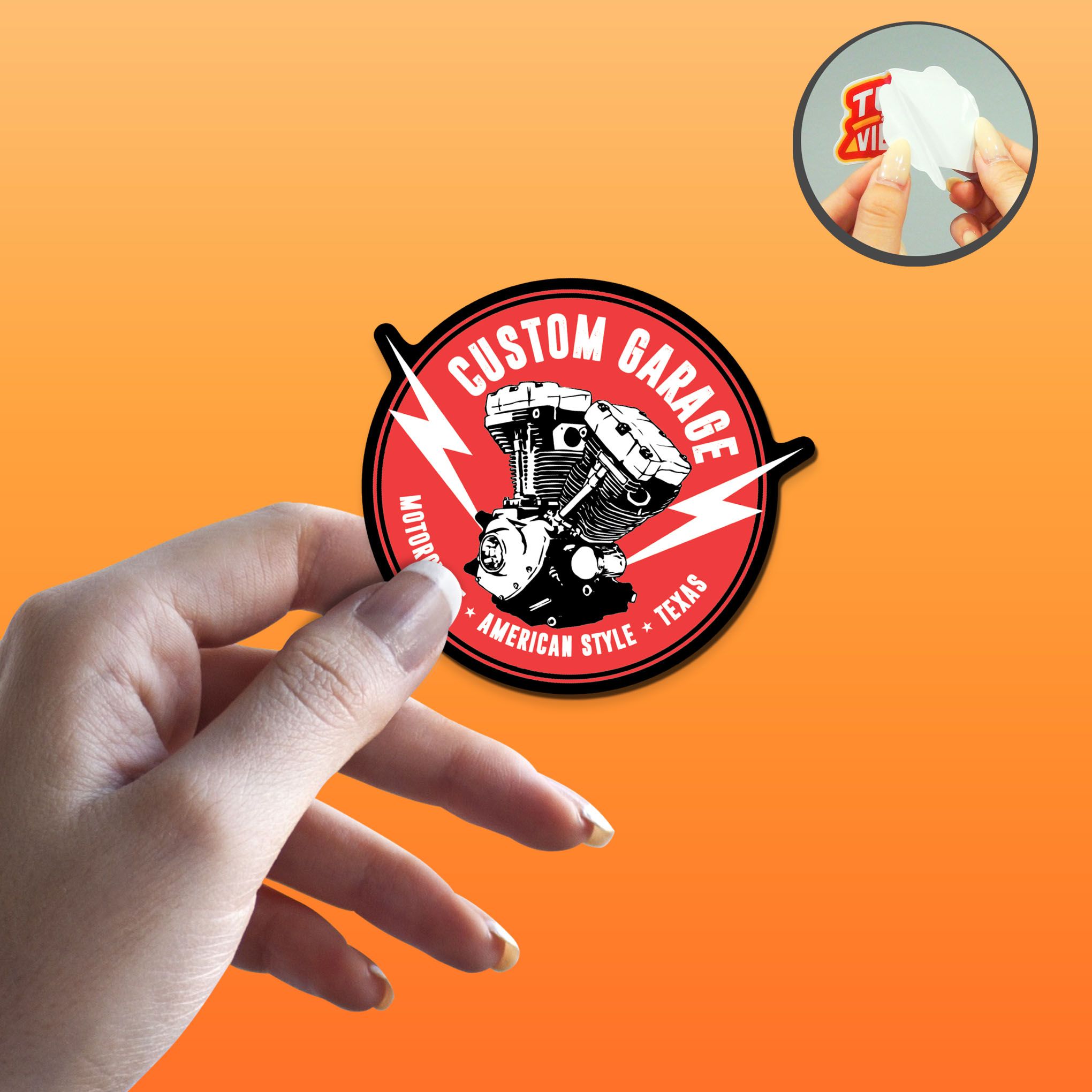 CUSTOM GARAGE LOGO 7cm - Sticker Die-cut hình dán cắt rời – Sticker Factory