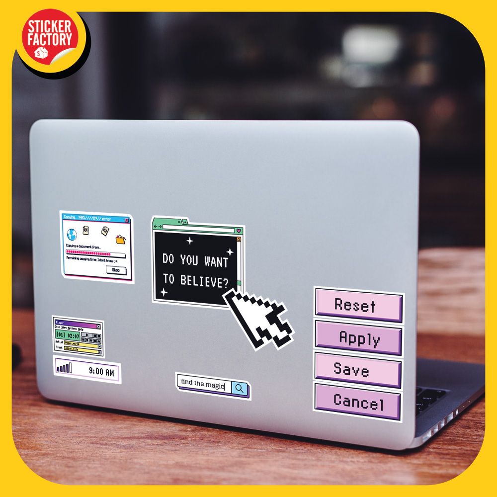 Retro Computer - Set 100 Sticker hình dán – Sticker Factory