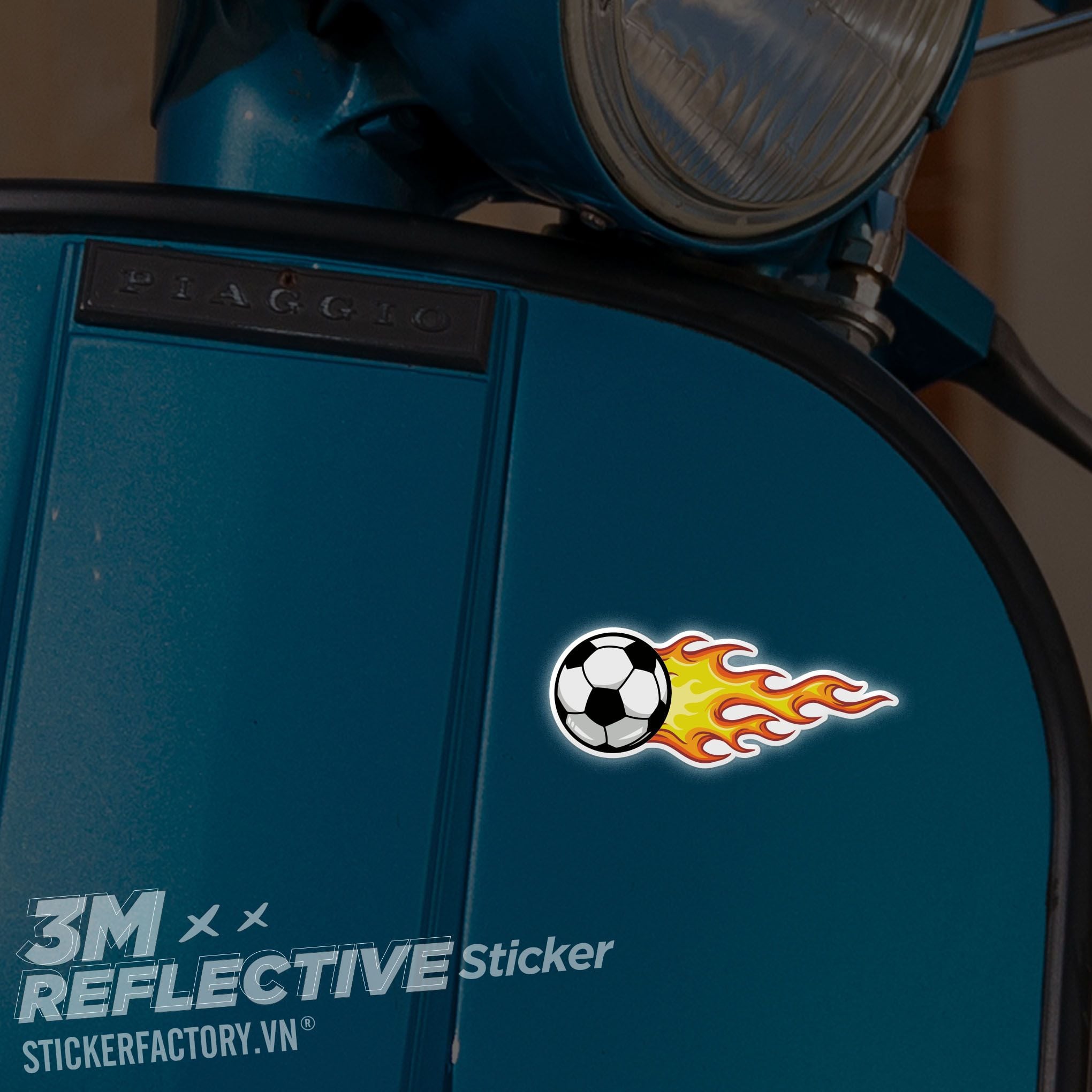 FIRE FOOTBALL 3M - Reflective Sticker Die-cut – Sticker Factory