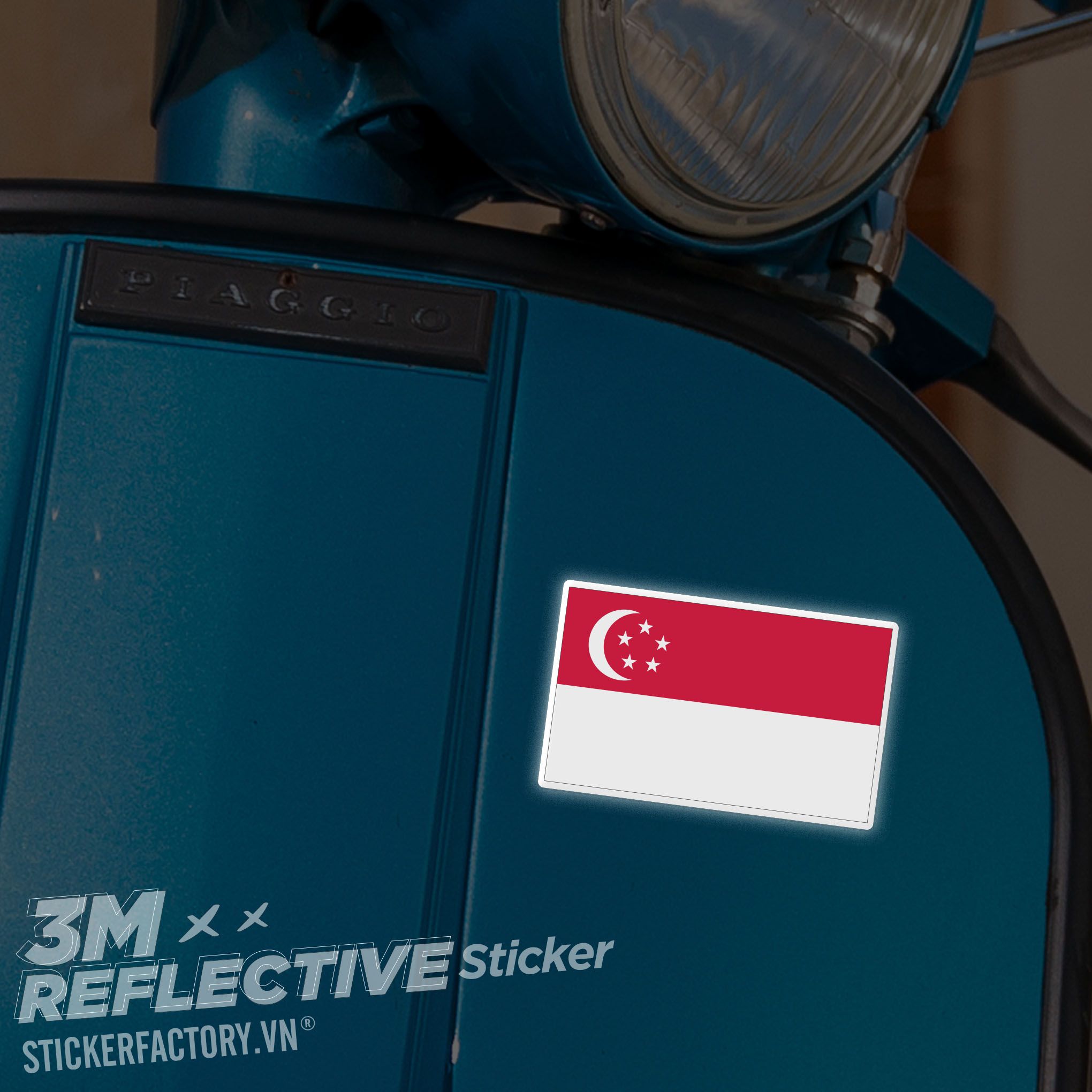 SINGAPORE FLAG 3M - Reflective Sticker Die-cut – Sticker Factory