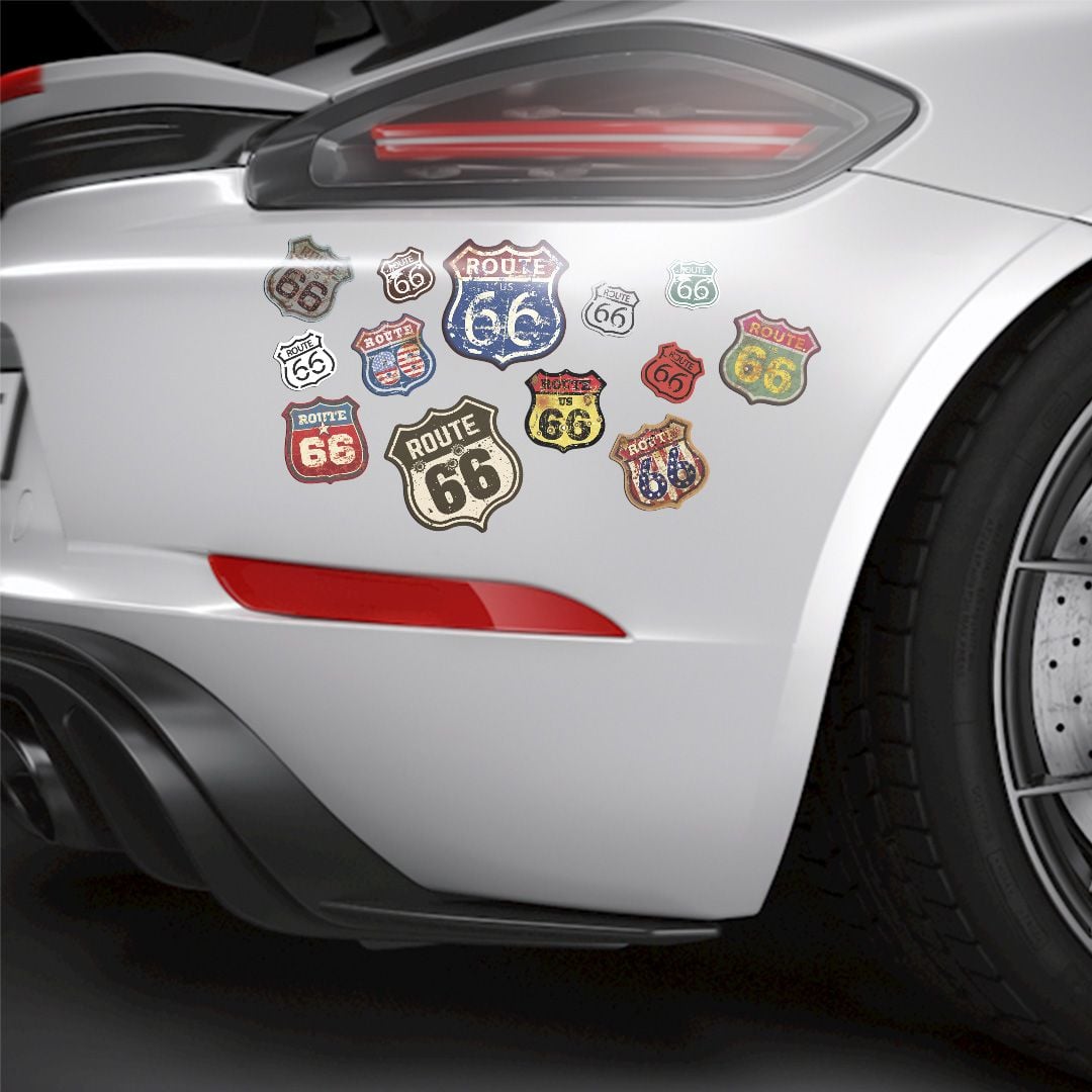 NO.12 Route 66 - Sticker Sheet A4 – Sticker Factory