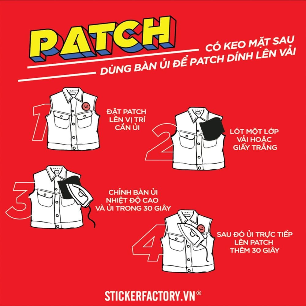 PATCH003 VIETNAM FLAG - Patch vải thêu ủi chuyển nhiệt – Sticker Factory