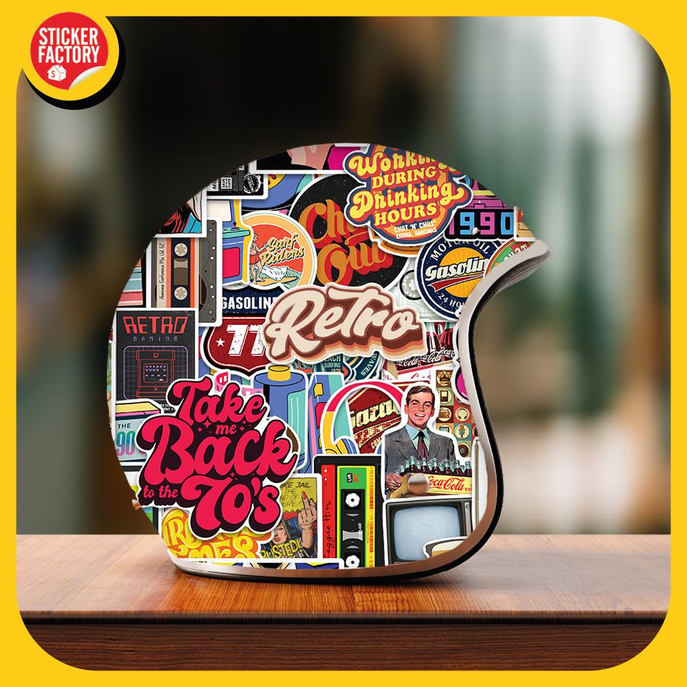 Set 100 sticker hình dán - Retro Vintage cổ điển – Sticker Factory