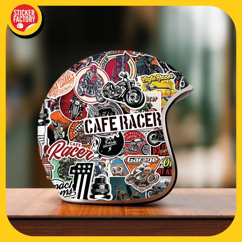 Set 100 Sticker hình dán- Cafe Racer – Sticker Factory