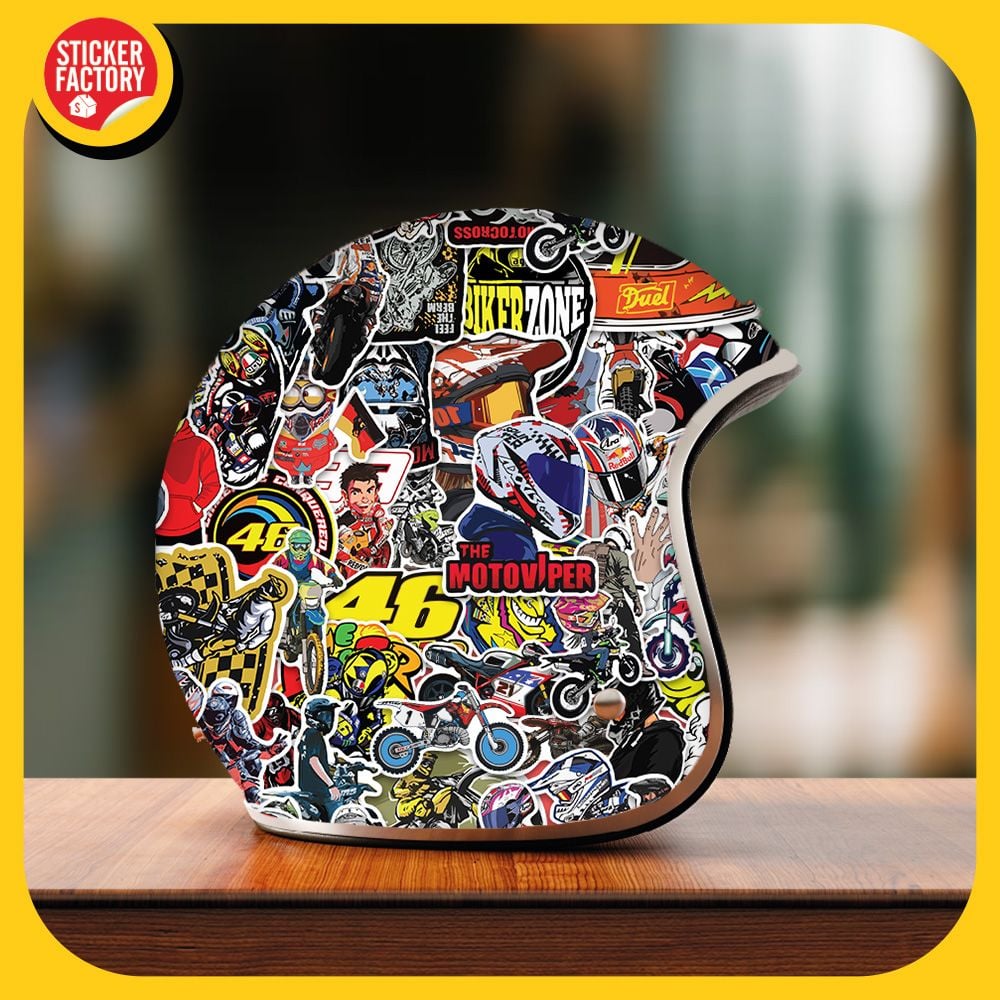 Set 100 Sticker hình dán - Motorcycle – Sticker Factory