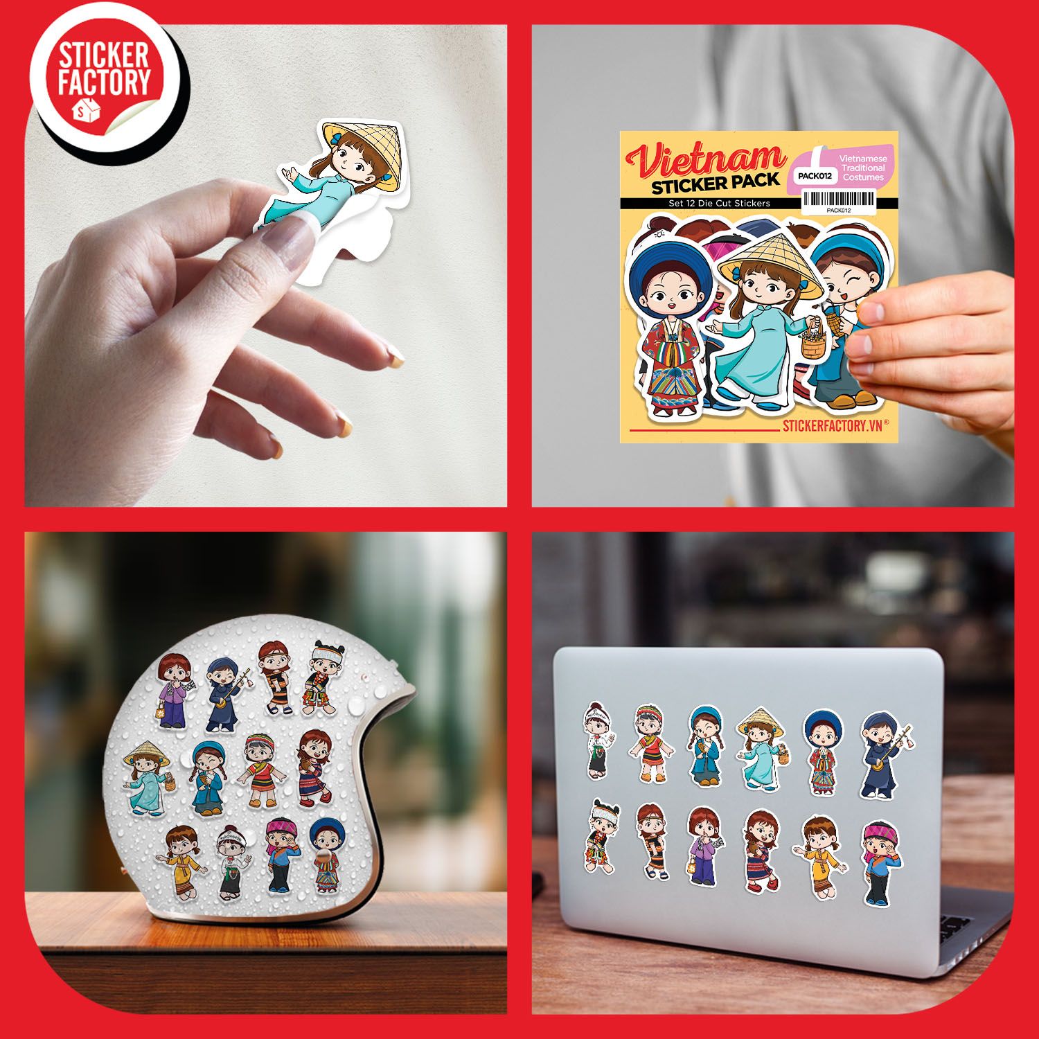 Vietnamese Traditional Costumes - Set 12 Die Cut Sticker Pack – Sticker ...