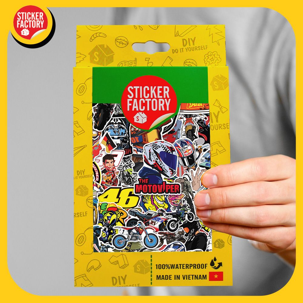Set 100 Sticker hình dán - Motorcycle – Sticker Factory