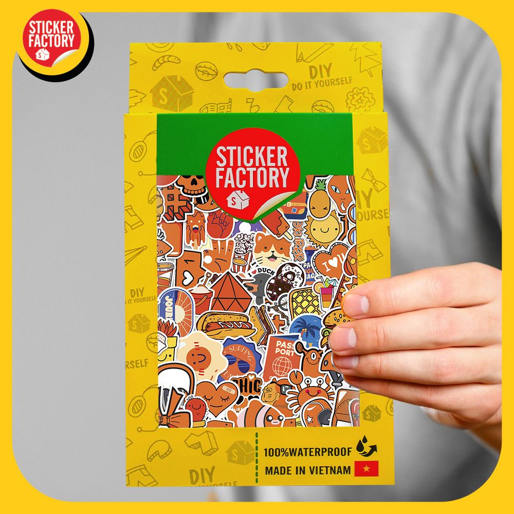Orange - Set 100 sticker hình dán – Sticker Factory