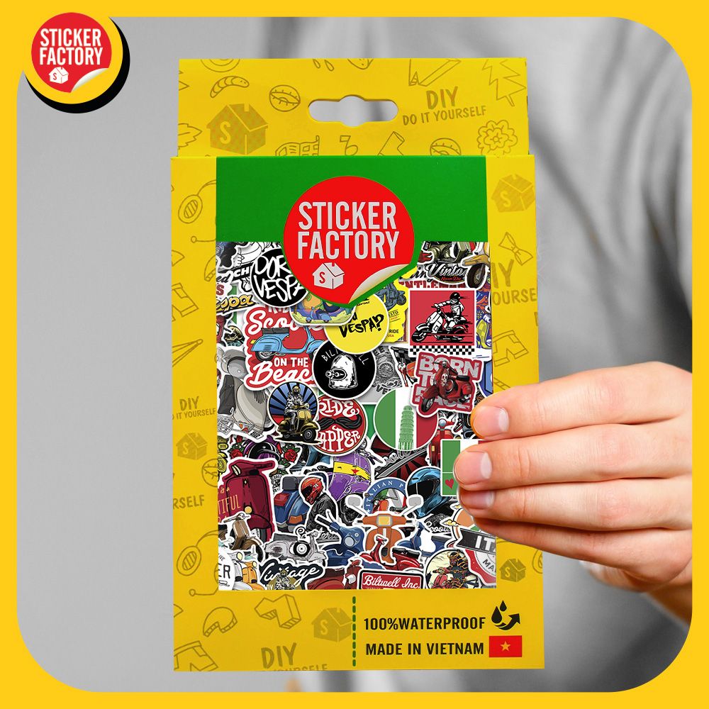 Vespa - Set 100 sticker hình dán – Sticker Factory