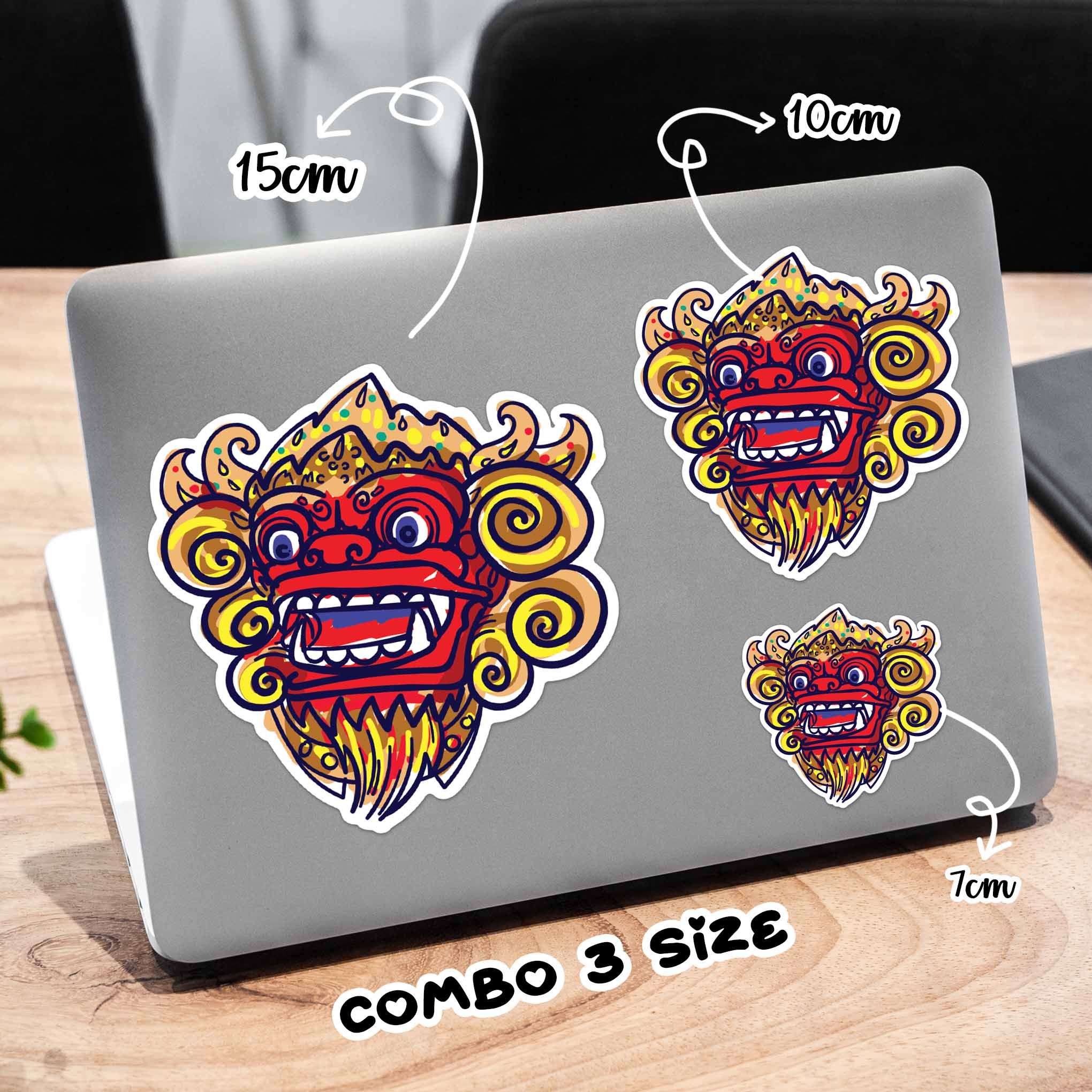 BARONG BALI MASK 7cm - Sticker Die-cut hình dán cắt rời – Sticker Factory
