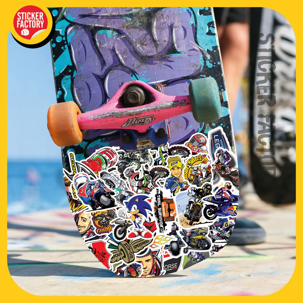 Set 100 Sticker hình dán - Motorcycle – Sticker Factory