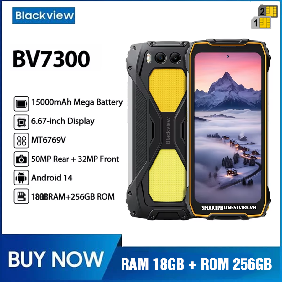 Blackview BV7300 - 6.67" Ram18GB/256GB Cam50/32MP Pin15000mAh - Chính – SmartPhoneStore.vn