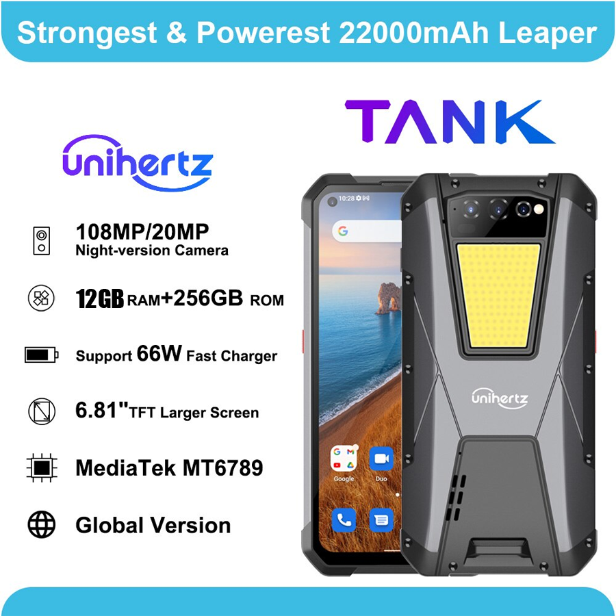 Unihertz Tank - Siêu bền pin 22000mAh cực khủng Ram8GB Rom256GB 4Cam1 ...