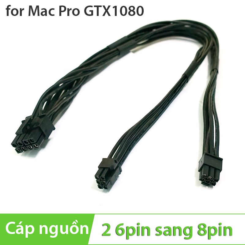 Cáp nguồn 2 mini 6pin sang 8pin cho Mac Pro GTX1080 Video Card 35Cm