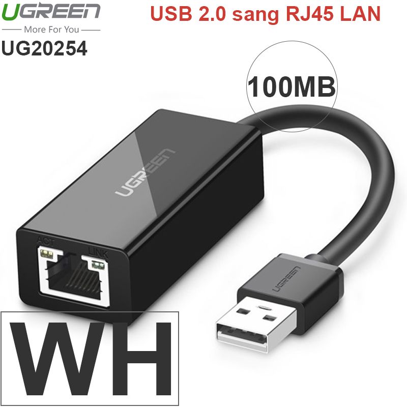 USB 2.0 sang RJ45 LAN 10/100Mbps Ugreen 20253 USB 2.0 sang RJ45 LAN 10/100Mbps Ugreen 20253