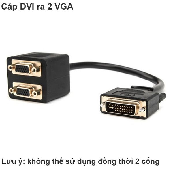 Cáp chia DVI-I Male to 2 x VGA Female, Cáp DVI phụ kiện điện tử Hà Nội