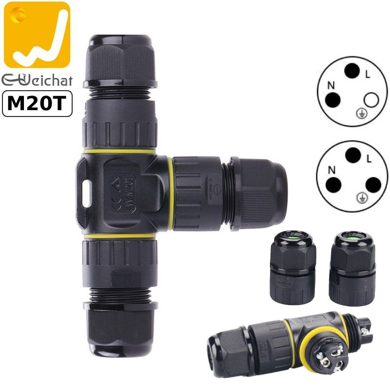 Đầu nối dây điện chống nước chữ T chuẩn IP68 E-Weichat EW-M20T
