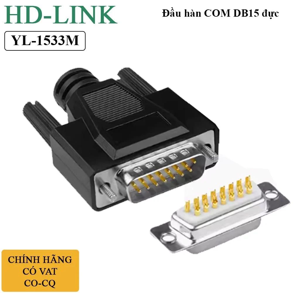 Đầu hàn cáp DB15 Male & Female mạ vàng 15U HD-Link YL-1523M/F