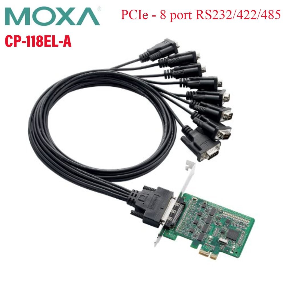 Card chuyển đổi PCIe sang 8 cổng RS232/422/485 Moxa CP-118EL-A