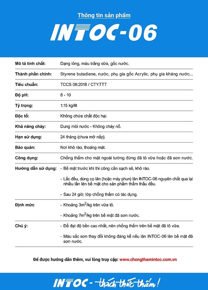 Chống thấm INTOC-06 – Keo Chống Thấm