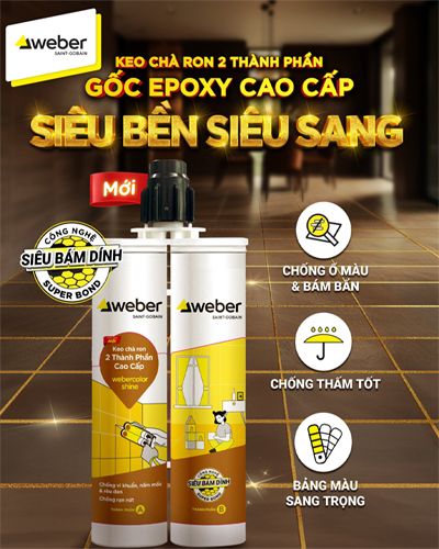 Keo chà ron 2 thành phần WEBERCOLOR SHINE – Keo Chống Thấm