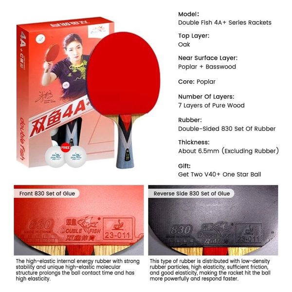 VỢT BÓNG BÀN DOUBLE FISH DF 4A+C 4AC CHÍNH HÃNG 1 VỢT KÈM 2 BÓNG – THỂ ...