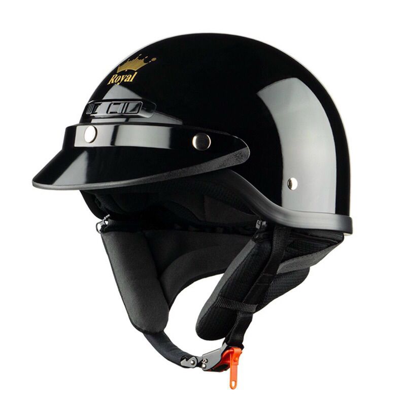 Mũ bảo hiểm Royal M779 2/3 đầu kèm lưỡi ốp tai tháo rời đen bóng nam n ...