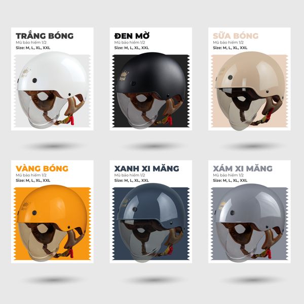 MŨ BẢO HIỂM NỬA ĐẦU KÍNH ÂM ROYAL M239 TRƠN CHÍNH HÃNG – THỂ THAO ...