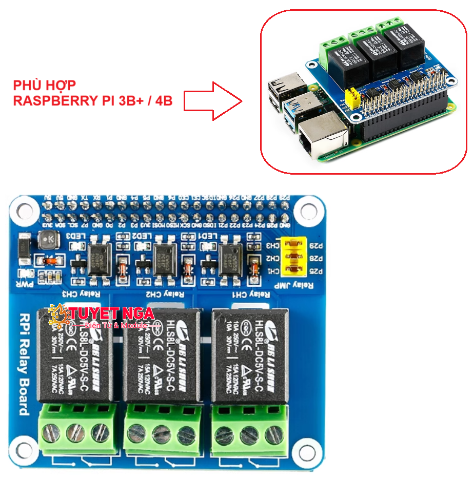 Mạch Relay Mở Rộng Cho Raspberry Pi 3B+/4B – ĐIỆN TỬ TUYẾT NGA