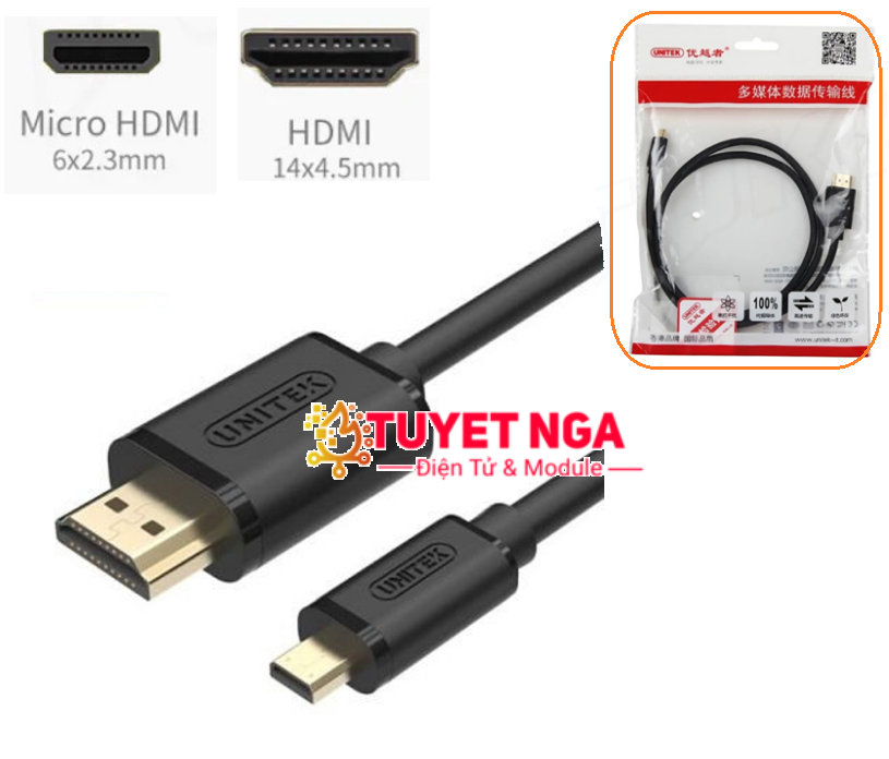 UNITEK Y-C152A Cáp Chuyển Micro HDMI sang HDMI – ĐIỆN TỬ TUYẾT NGA