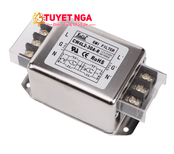 KEILS CW4L2-30A-R Bộ Lọc Nguồn Pha Đơn 115/250V 30A – ĐIỆN TỬ TUYẾT NGA
