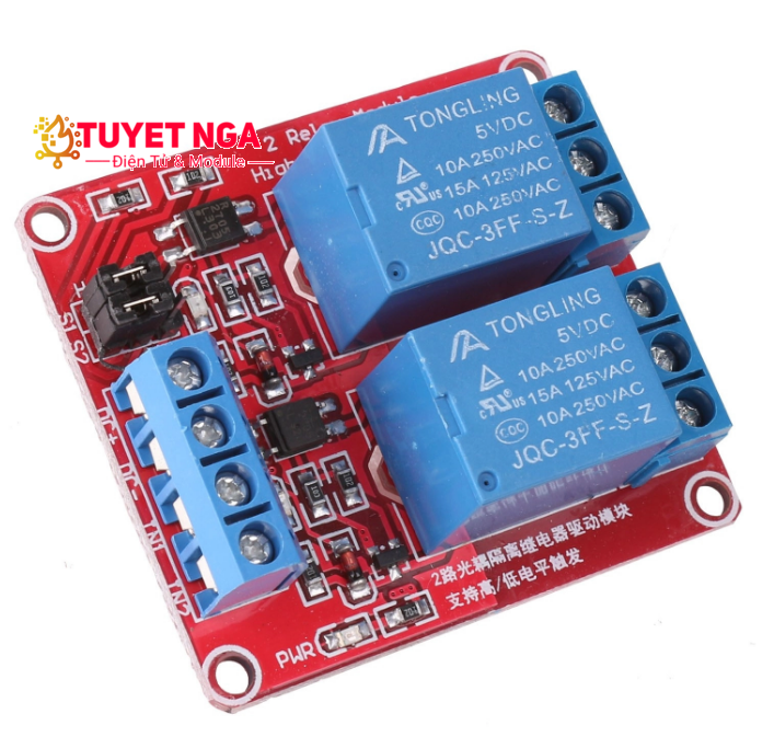 Module 2 Relay Kích Mức Cao Thấp 5V – ĐIỆN TỬ TUYẾT NGA