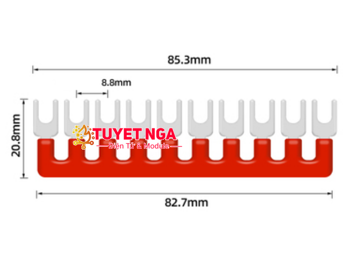 TB-1510 Dải 10 Cực 15A Nối Domino Màu Đỏ – ĐIỆN TỬ TUYẾT NGA