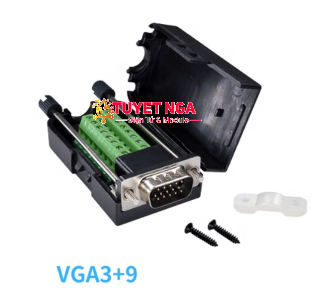 Cổng DB15 VGA Đực Nối Dây Domino Vỏ Nhựa Có Vít VGA3+9 – ĐIỆN TỬ TUYẾT NGA