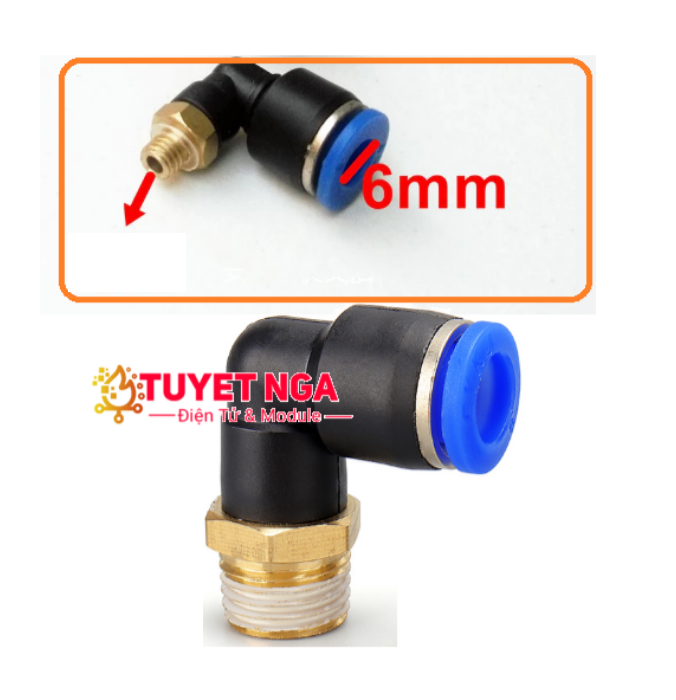 PL6-M6 Đầu Nối Khí Nén Cong Ống 6mm – ĐIỆN TỬ TUYẾT NGA
