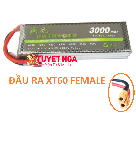 Pin Lipo 3S 11.1V 3000mAh 60C – ĐIỆN TỬ TUYẾT NGA