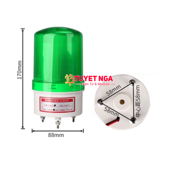LTE-1101J Còi Báo Động Có Đèn 220V Màu Lá – ĐIỆN TỬ TUYẾT NGA