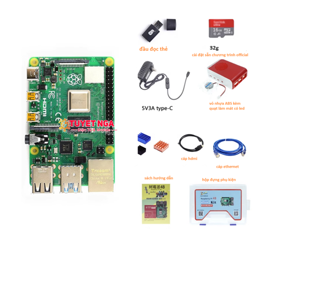 Combo Raspberry Pi 4 Model B 4G – ĐIỆN TỬ TUYẾT NGA