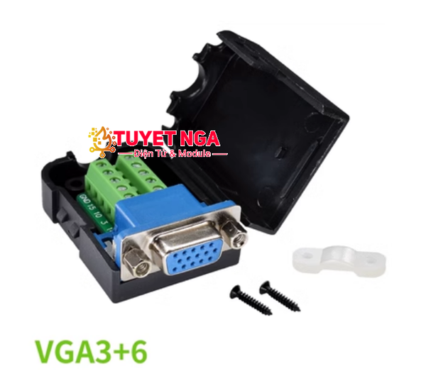 Cổng DB15 VGA Cái Nối Dây Domino Vỏ Nhựa VGA3+6 – ĐIỆN TỬ TUYẾT NGA