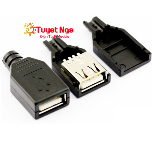 Cổng USB 2.0 Cái TypeA 4 Pin Kèm Vỏ – ĐIỆN TỬ TUYẾT NGA