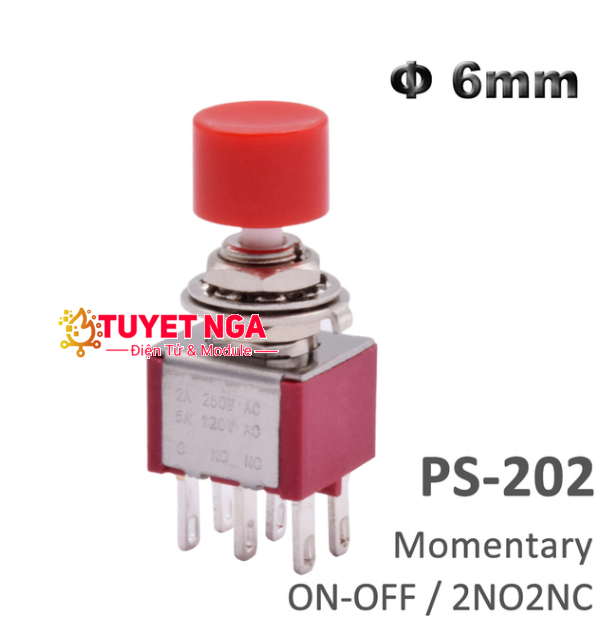 PS-202 Công Tắc Đề 2A 6 Chân Màu Đỏ – ĐIỆN TỬ TUYẾT NGA
