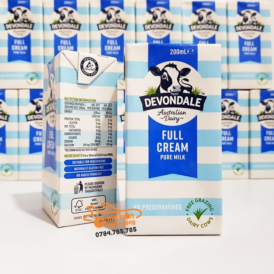 Sữa tươi Devondale nguyên kem (200ml * 6 hộp) - Hàng nhập khẩu – thegioihanghieuchobe