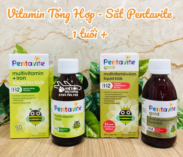 Pentavite Gold Vitamin tổng hợp + Sắt 200ml (1-12 tuổi ...