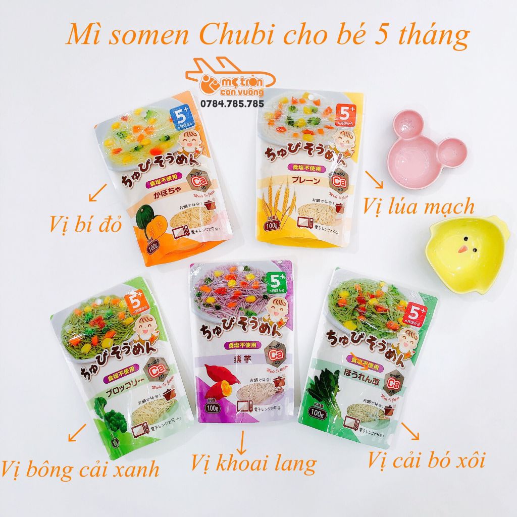 Mì Somen Chubi lúa mạch rau củ bổ sung canxi - 5th+ – thegioihanghieuchobe