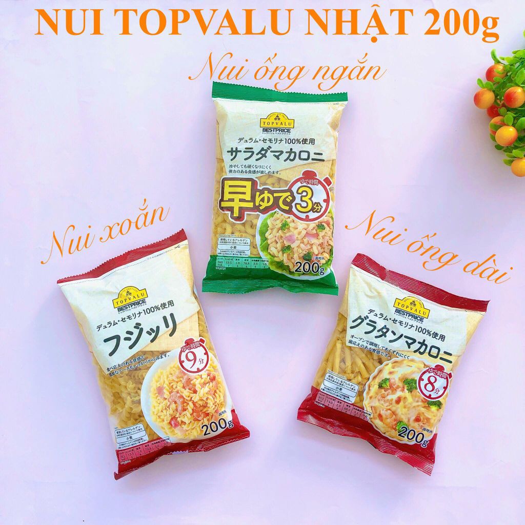 Nui ống nhỏ Topvalu nhật số 8 - 200g (1 tuổi+) – thegioihanghieuchobe